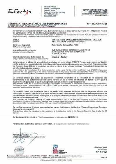 Certificates - Cvsair: Ventilation Technic